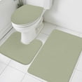 3 Piece Bathroom Rug Set, Sage Green Non Slip Bath Mat with Contour ...