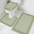 3 Piece Bathroom Rug Set, Sage Green Vintage Non Slip Bath Mat with ...