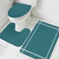 3 Piece Bathroom Rug Set, Solid Color Non Slip Bath Mat with Contour ...