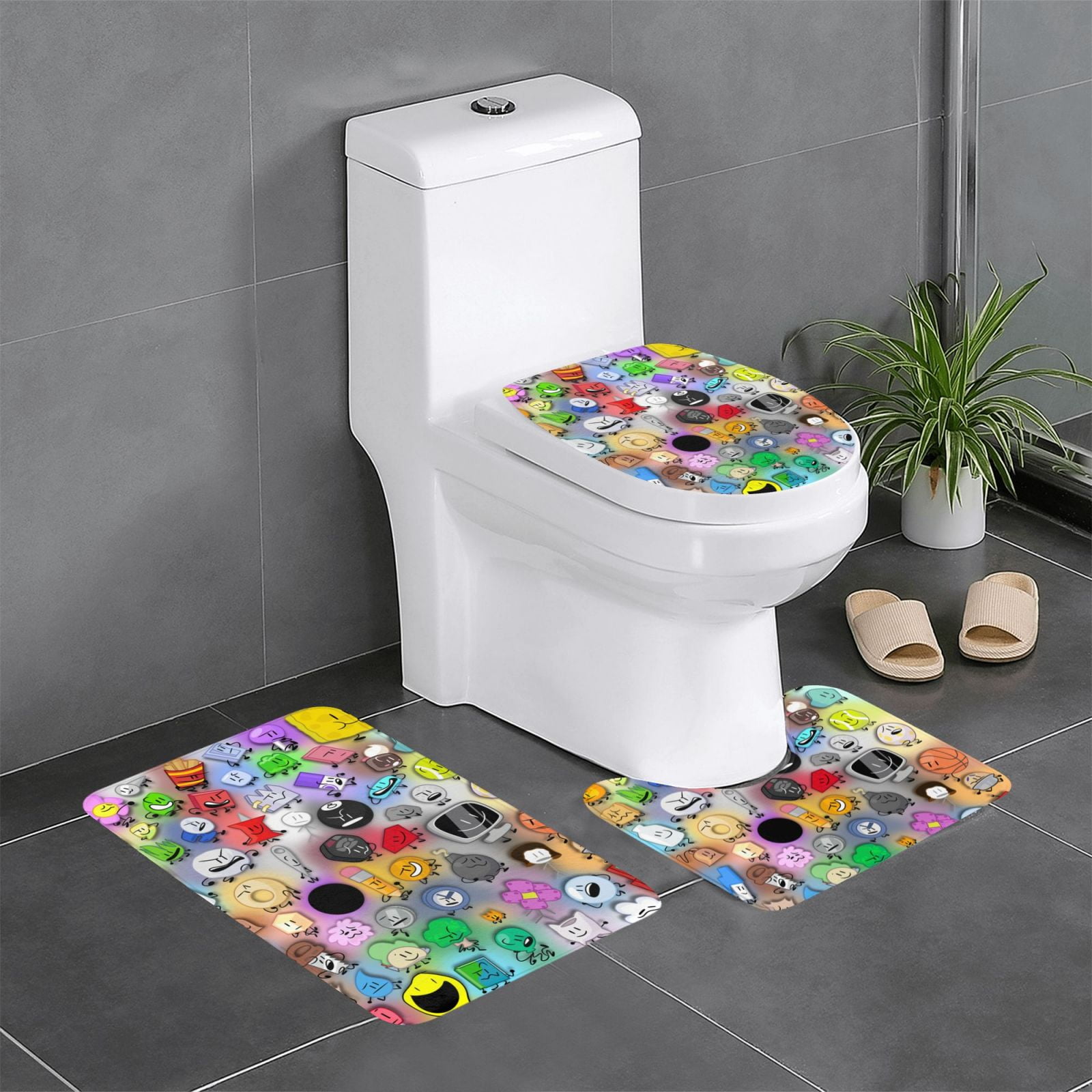 3 Piece Bathroom Rugs Set 16x24 Inch Battle Anime for Bfdi 3 Pieces ...