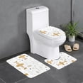 3 Piece Bathroom Rugs Set Flannel Non-Slip U-Shaped Mat For Toilet ...