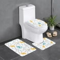 3 Piece Bathroom Rugs Set Flannel Non-Slip U-Shaped Mat For Toilet ...
