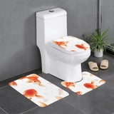 3 Piece Bathroom Rugs Set Flannel Non-Slip U-Shaped Mat For Toilet ...