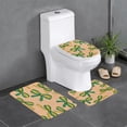 3 Piece Bathroom Rugs Set Flannel Non-Slip U-Shaped Mat For Toilet ...