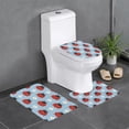 3 Piece Bathroom Rugs Set Flannel Non-Slip U-Shaped Mat For Toilet ...