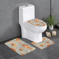 3 Piece Bathroom Rugs Set Flannel Non-Slip U-Shaped Mat For Toilet ...