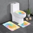 3 Piece Bathroom Rugs Set Flannel Non-Slip U-Shaped Mat For Toilet ...