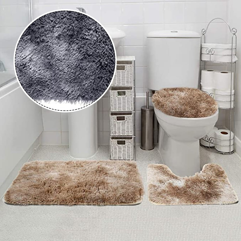 Treasa 3-Piece Bathroom Rugs Set, Chenille, Soft Comfort, Embroidered ...