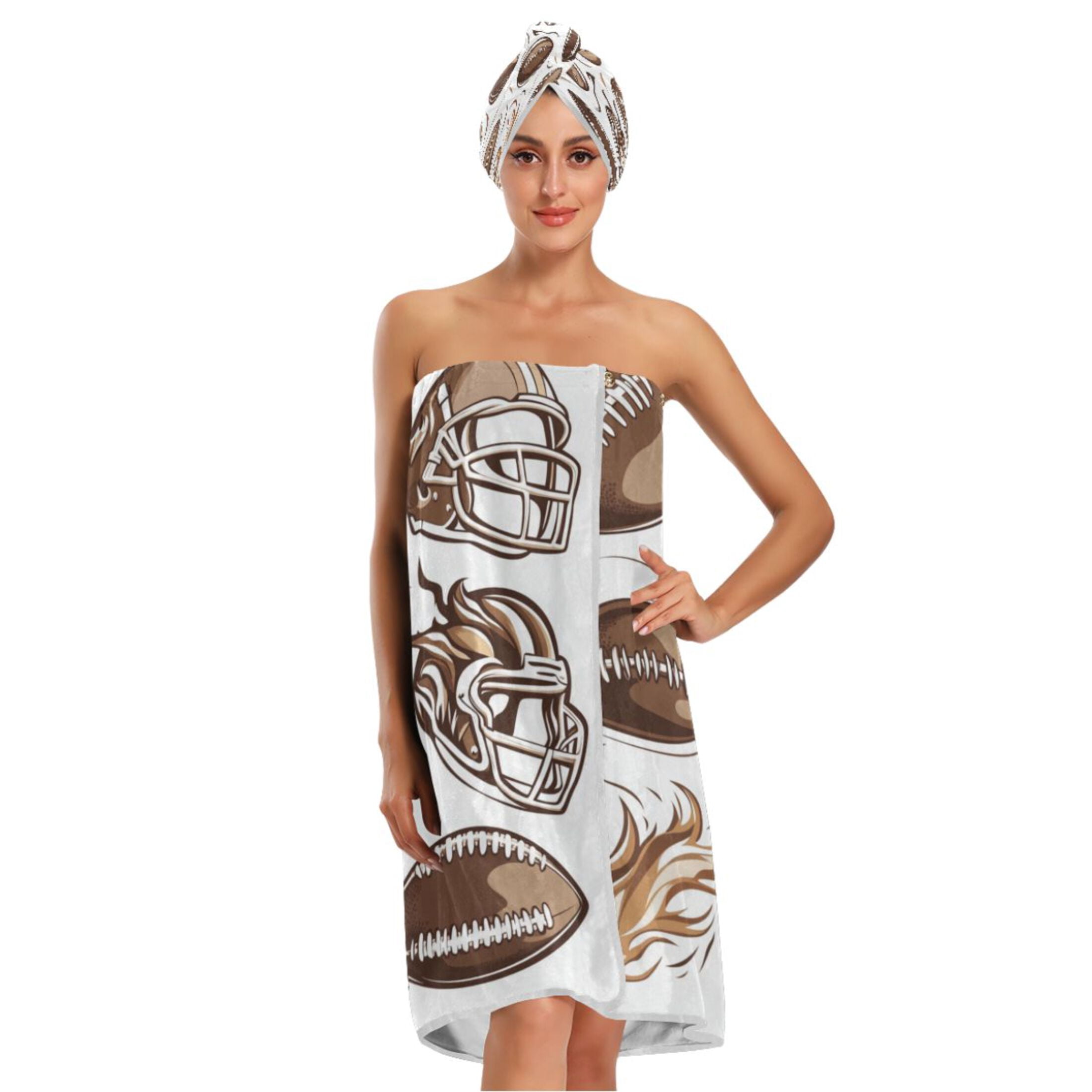 3-Piece Bathroom Towel Set with Bath Towel, Quick-Dry Hair Cap and Hair ...