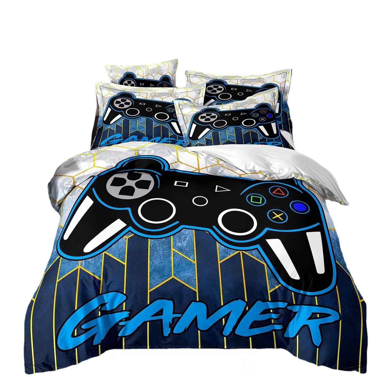 3 Piece Bed in A Bag 3D Video Game Bedding -Full Gamer Comforter Set ...