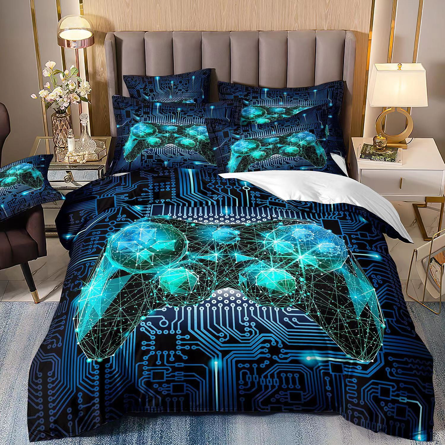 3 Piece Bed in A Bag 3D Video Game Bedding -Full Gamer Comforter Set ...