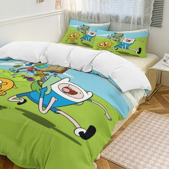3 Piece Bedding Set Adventure Cartoon Time Comforter Cover Set Cute ...