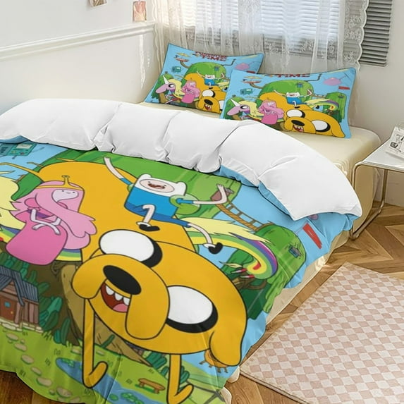 3 Piece Bedding Set Adventure Cartoon Time Comforter Cover Set Cute ...