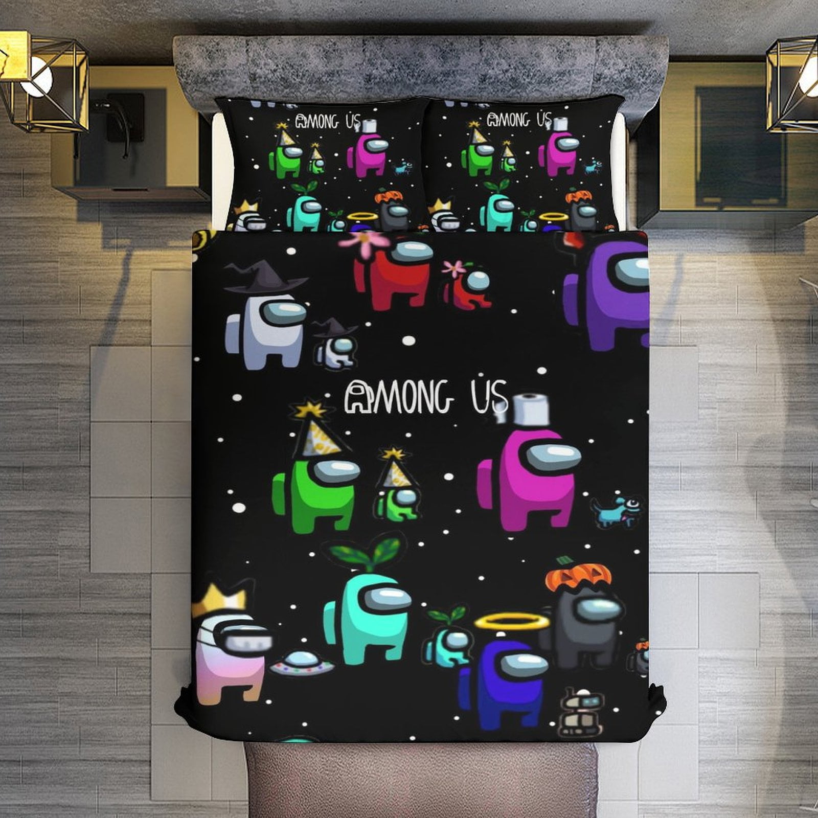 3 Piece Bedding Set,Among Us-TasksComforter Set for Kids Boys Teen ...