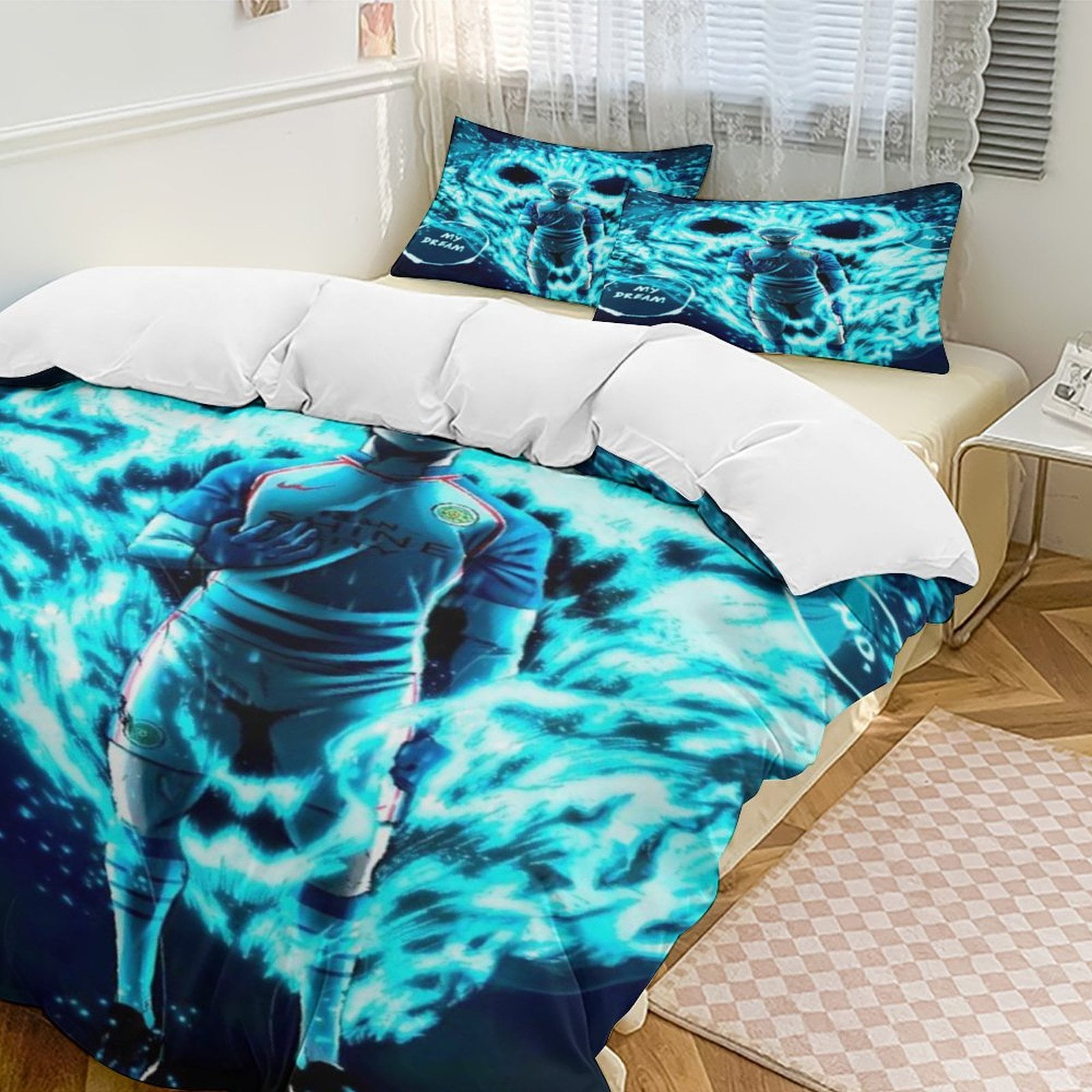 3 Piece Bedding Set BLUE Ball LOC-,K Comforter Cover Set Cute Kids ...