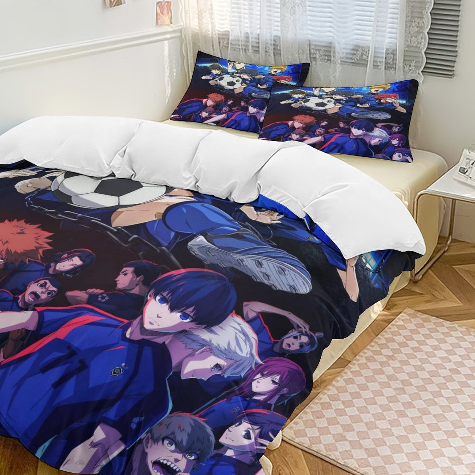 3 Piece Bedding Set BLUE Ball LOC-,K Comforter Cover Set Cute Kids ...