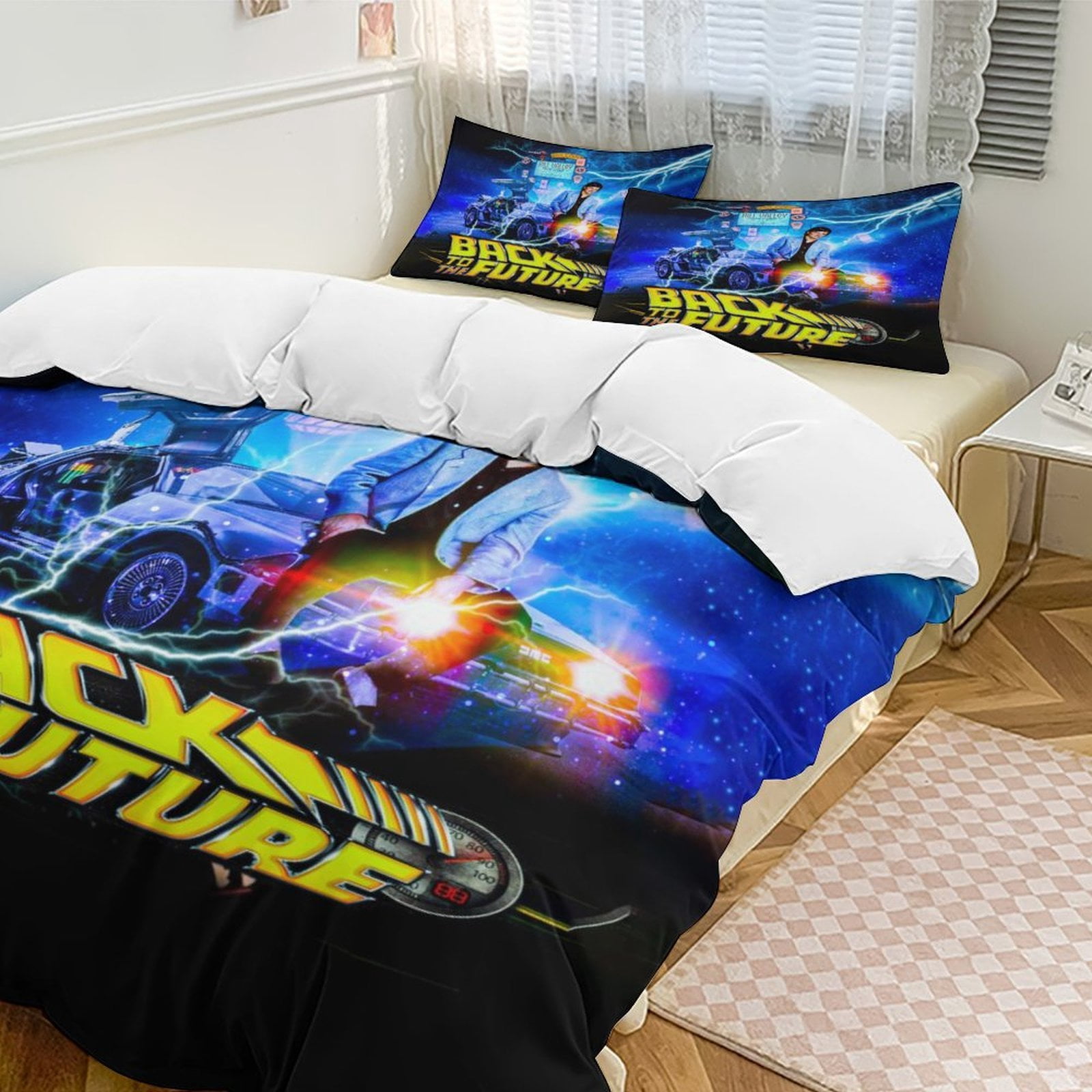 3 Piece Bedding Set Back T0 Movie Future Comforter Cover Set Cute Kids ...