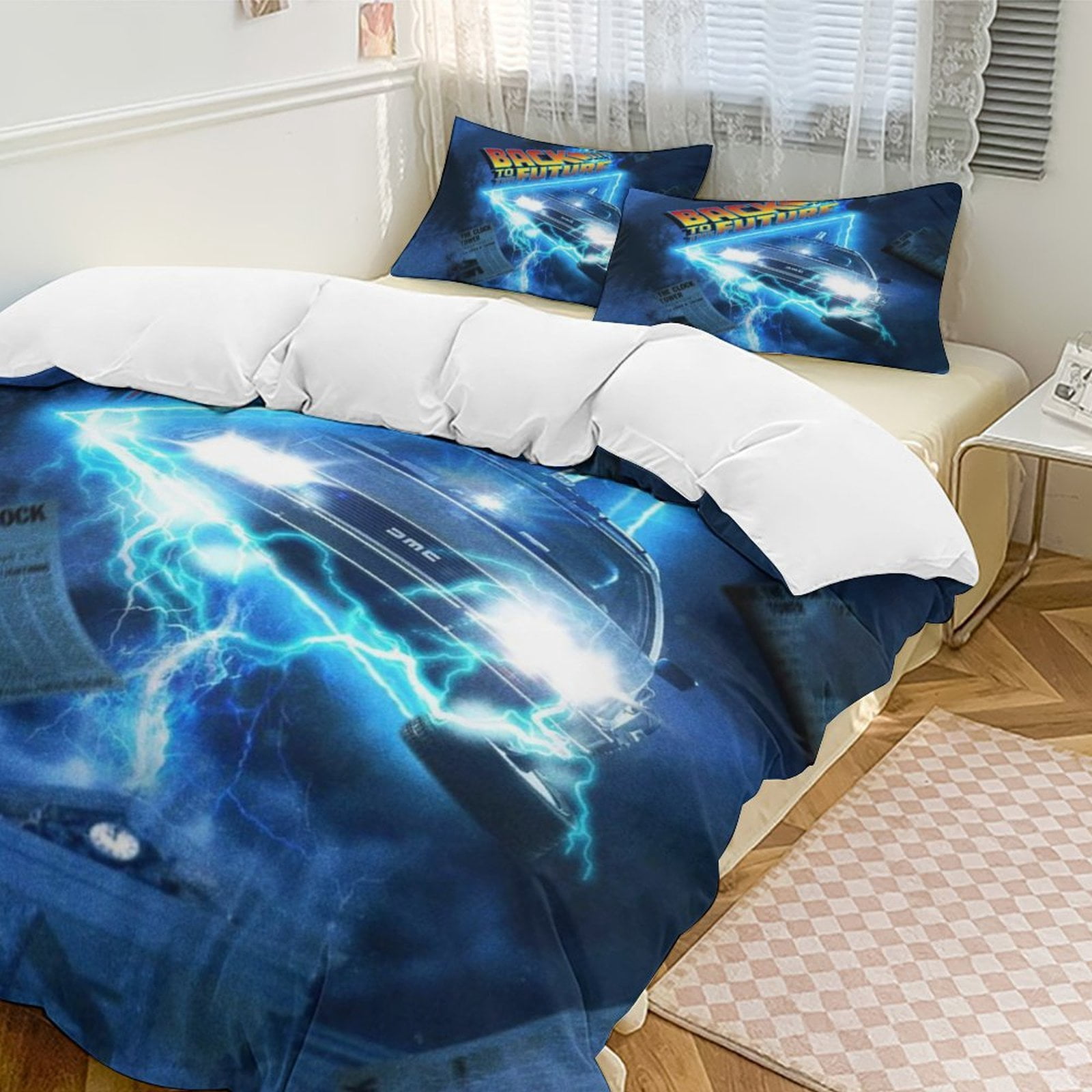 3 Piece Bedding Set Back T0 Movie Future Comforter Cover Set Cute Kids ...