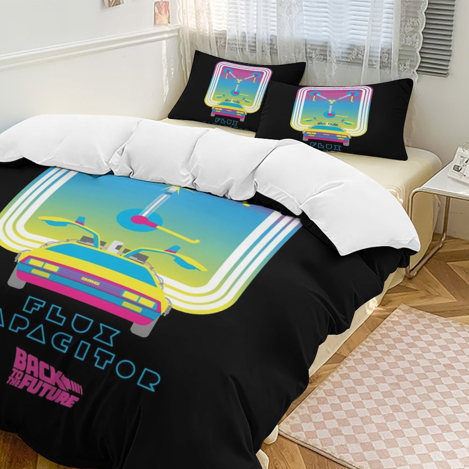 3 Piece Bedding Set Back T0 Movie Future Comforter Cover Set Cute Kids ...