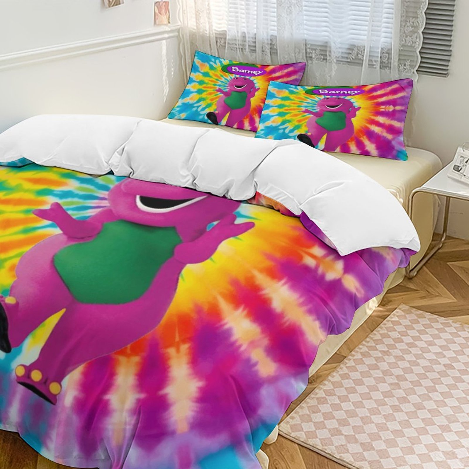 3 Piece Bedding Set Barney Dinosaur Friends Comforter Cover Set Cute ...