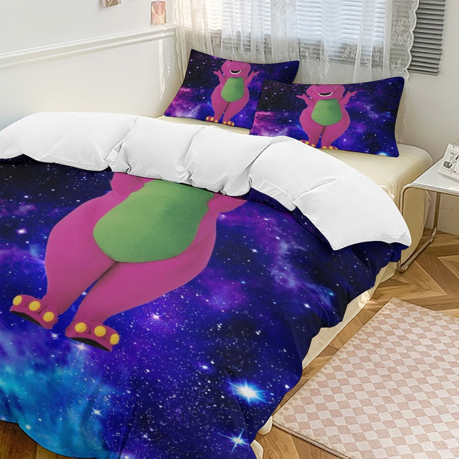 3 Piece Bedding Set Barney Dinosaur Friends Comforter Cover Set Cute ...
