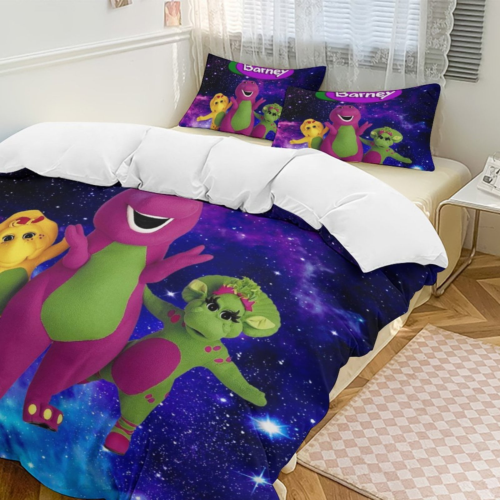 3 Piece Bedding Set Barney Dinosaur Friends Comforter Cover Set Cute ...