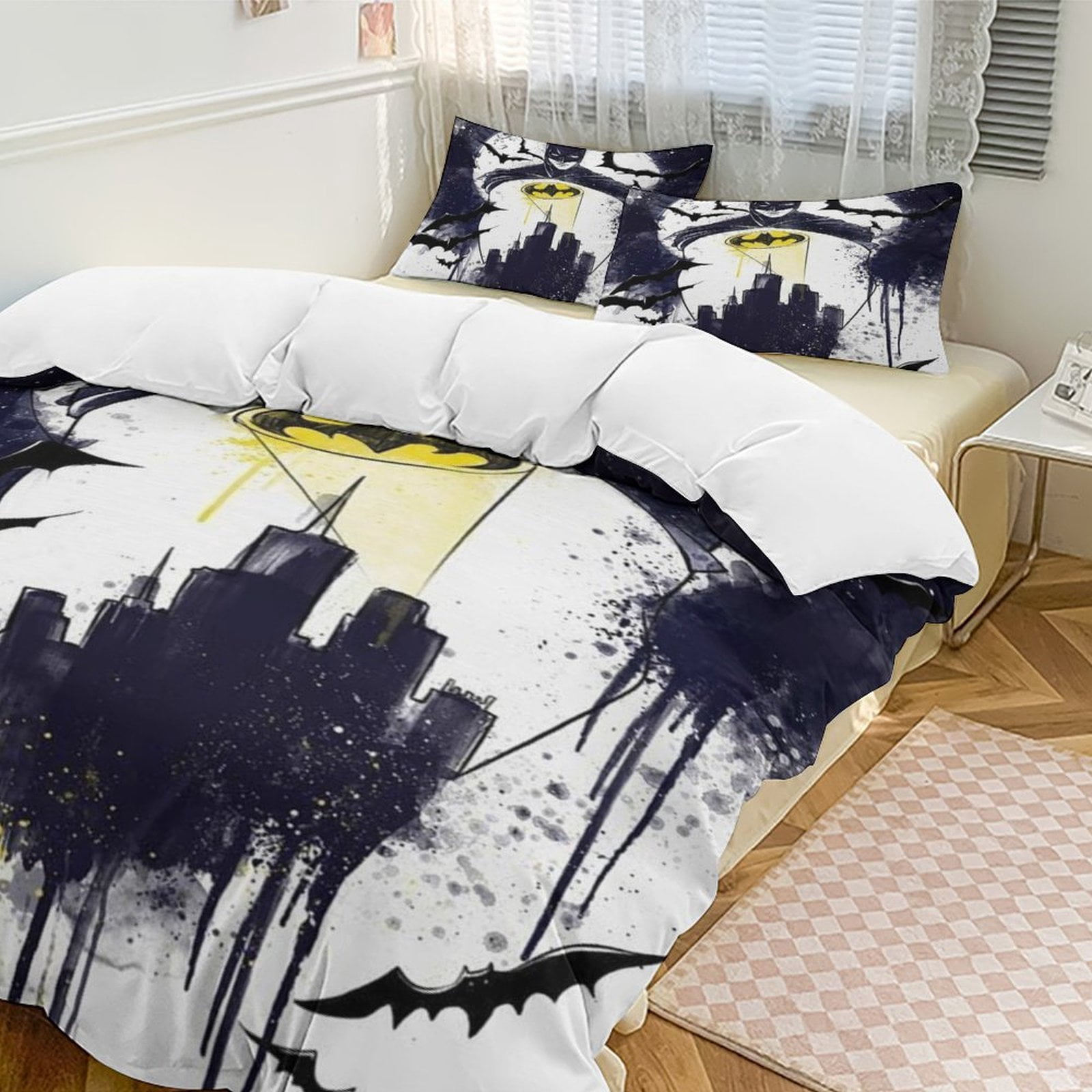 3 Piece Bedding Set Bat-,Menn Comforter Cover Set Cute Kids Bedroom ...