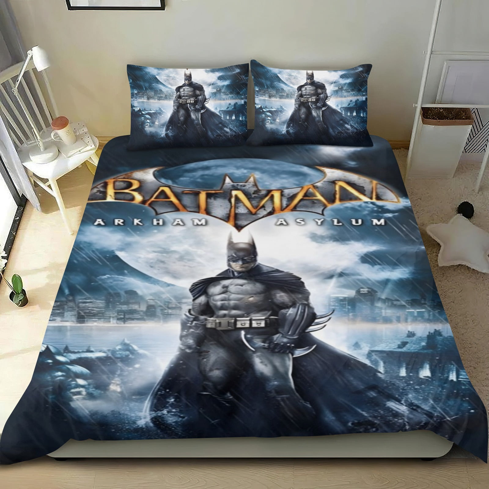 3 Piece Bedding Set Batman Arkham Asylum Comforter Set Cute Duvet Cover ...