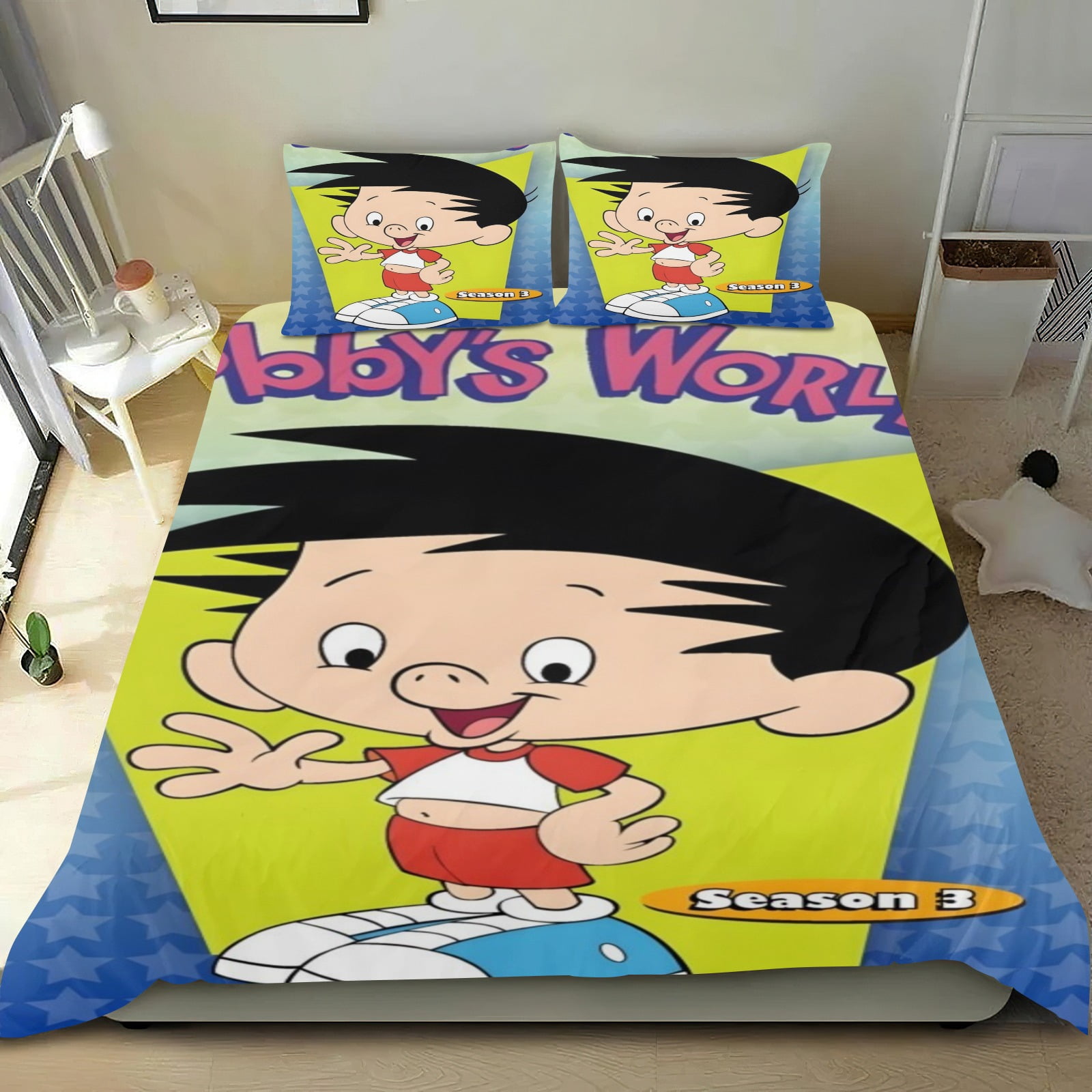 3 Piece Bedding Set Bobby's World Comforter Set Cute Duvet Cover Sets ...