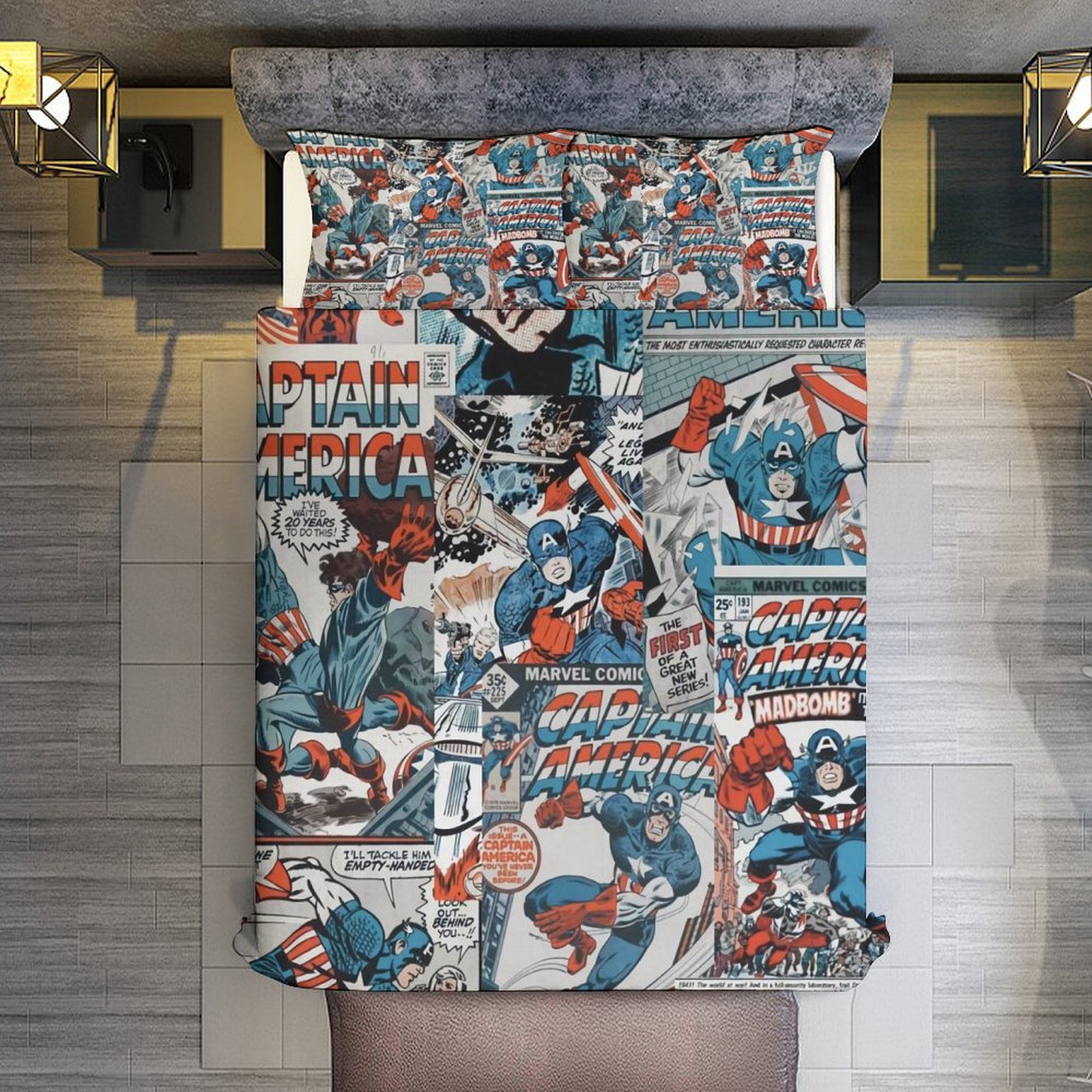 3 Piece Bedding Set,Captain America Comforter Set for Kids Boys Teen ...