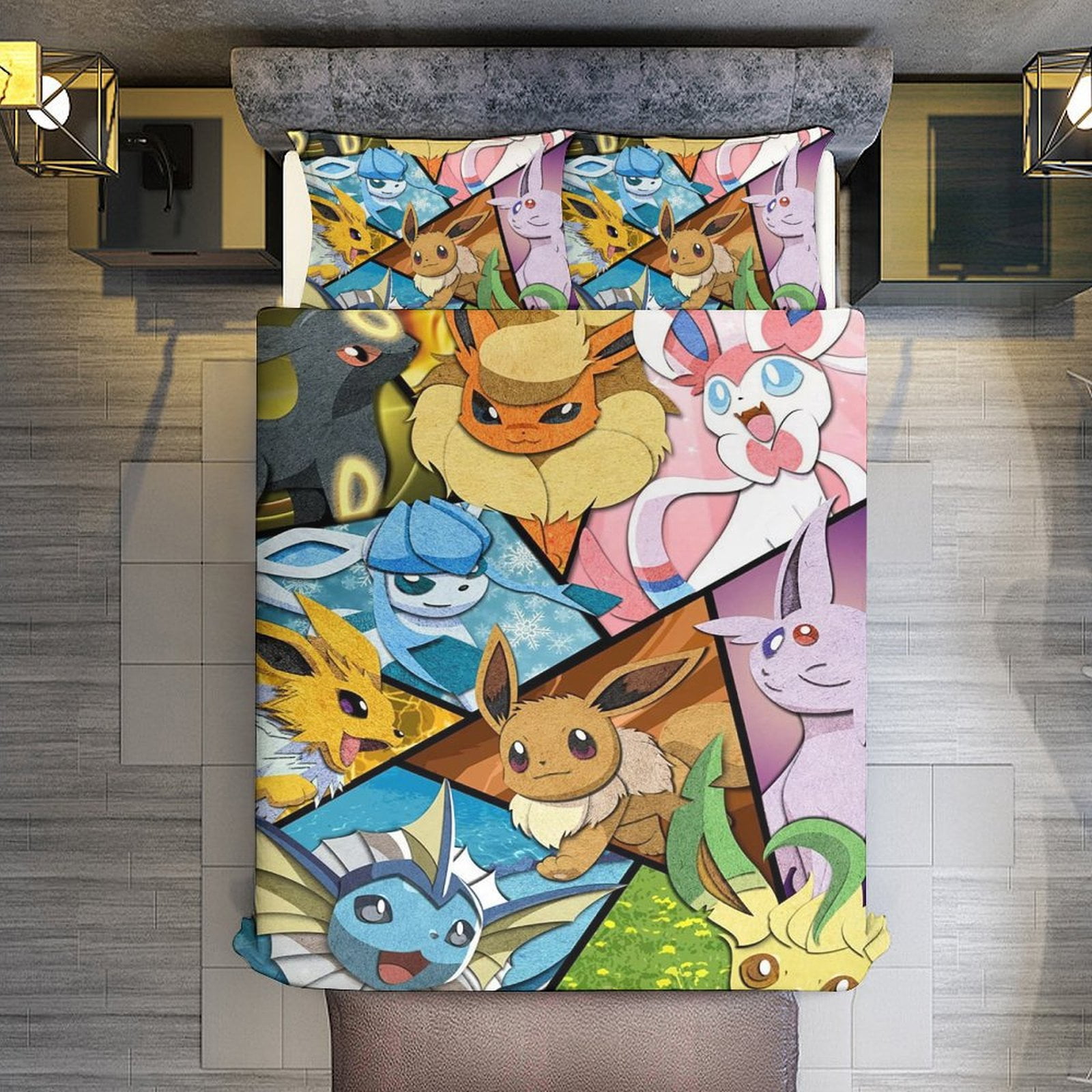 3 Piece Bedding Set,Cartoon PikachuComforter Set for Kids Boys Teen ...