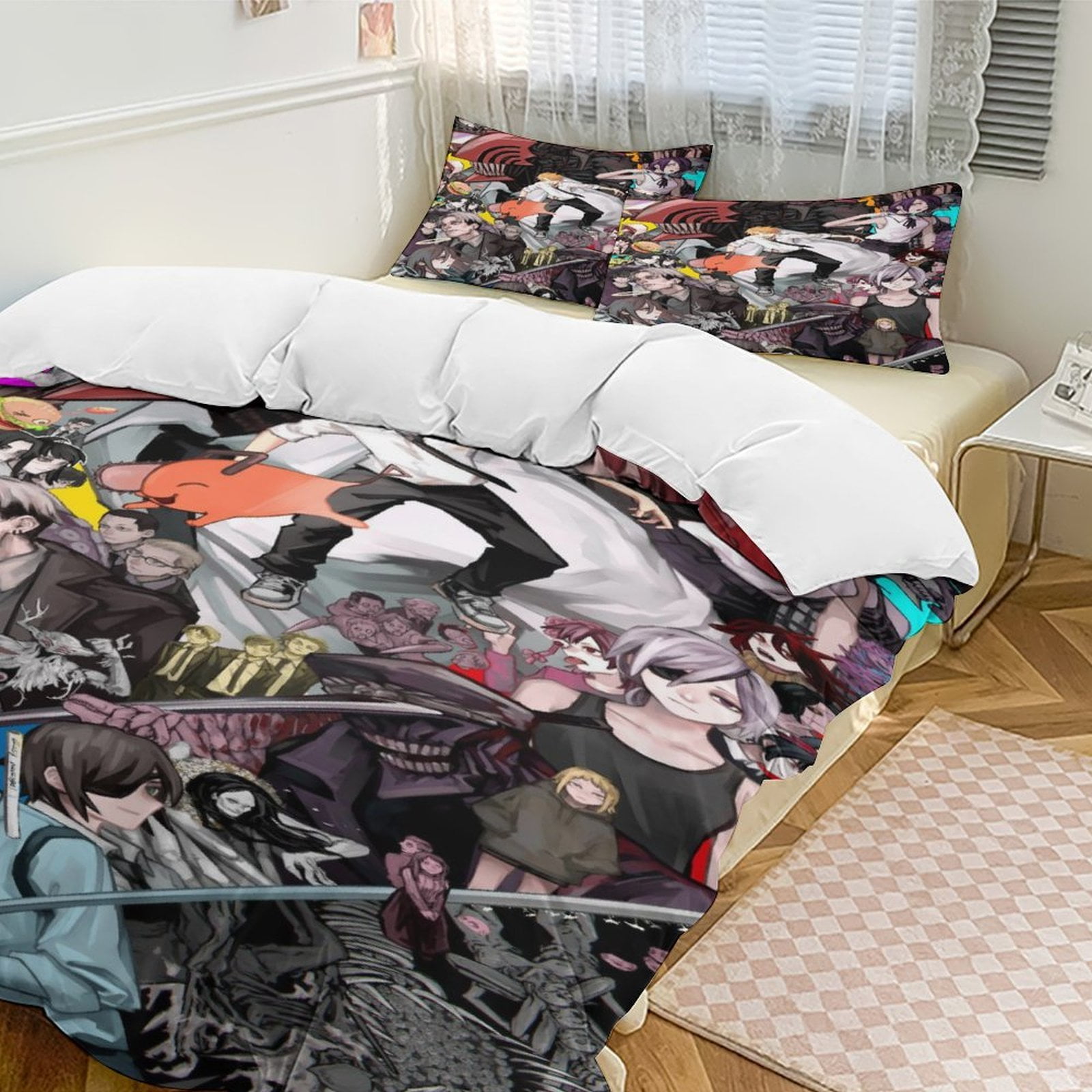 3 Piece Bedding Set Chainsaw Orange Men Comforter Cover Set Cute Kids ...