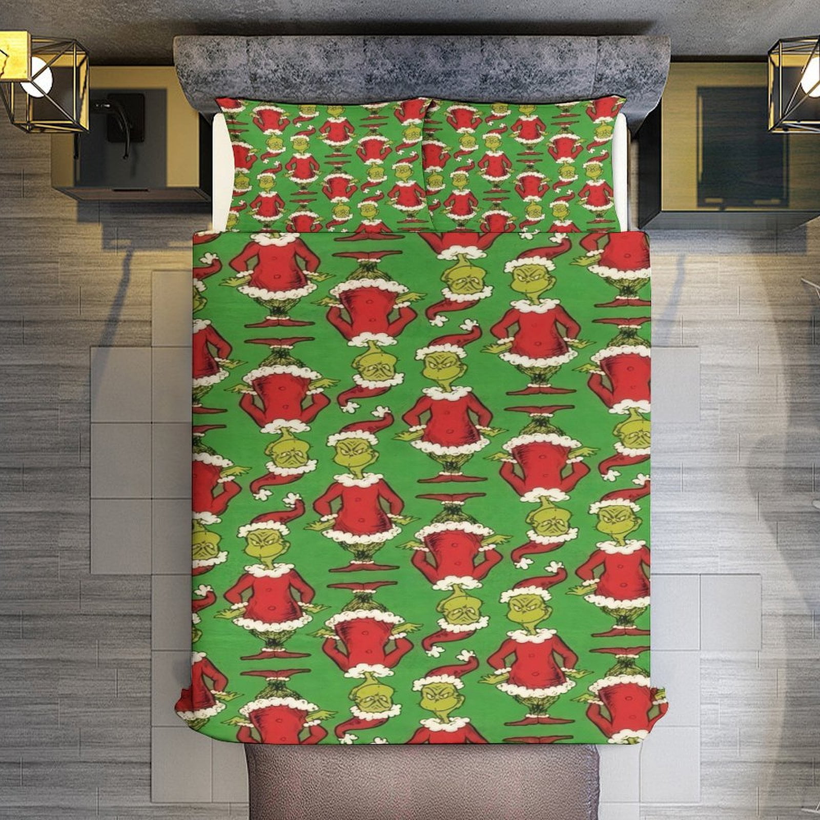 3 Piece Bedding Set,Christmas Grinch.Comforter Set for Kids Boys Teen ...