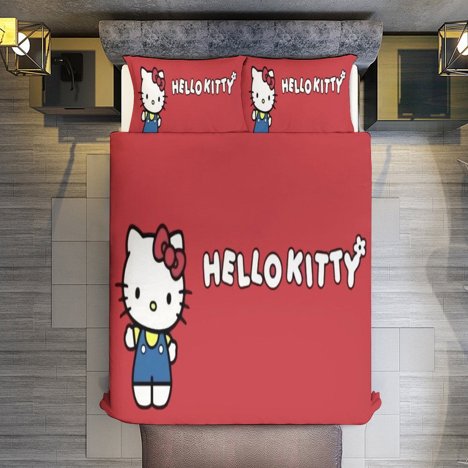 3 Piece Bedding Set,Christmas Hello KittyComforter Set for Kids Boys ...