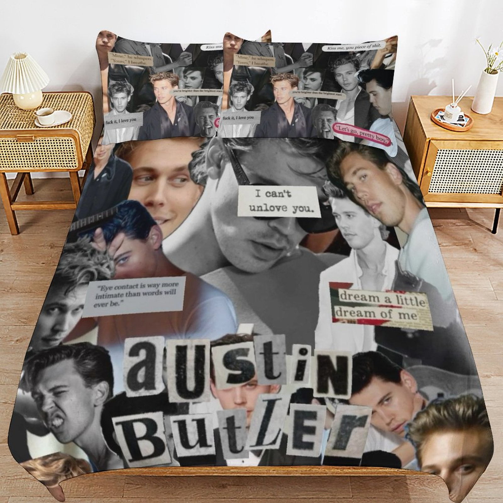 3-Piece Bedding Set Comforter Sets Austin Butler Bed Duvet Cover with 2 ...