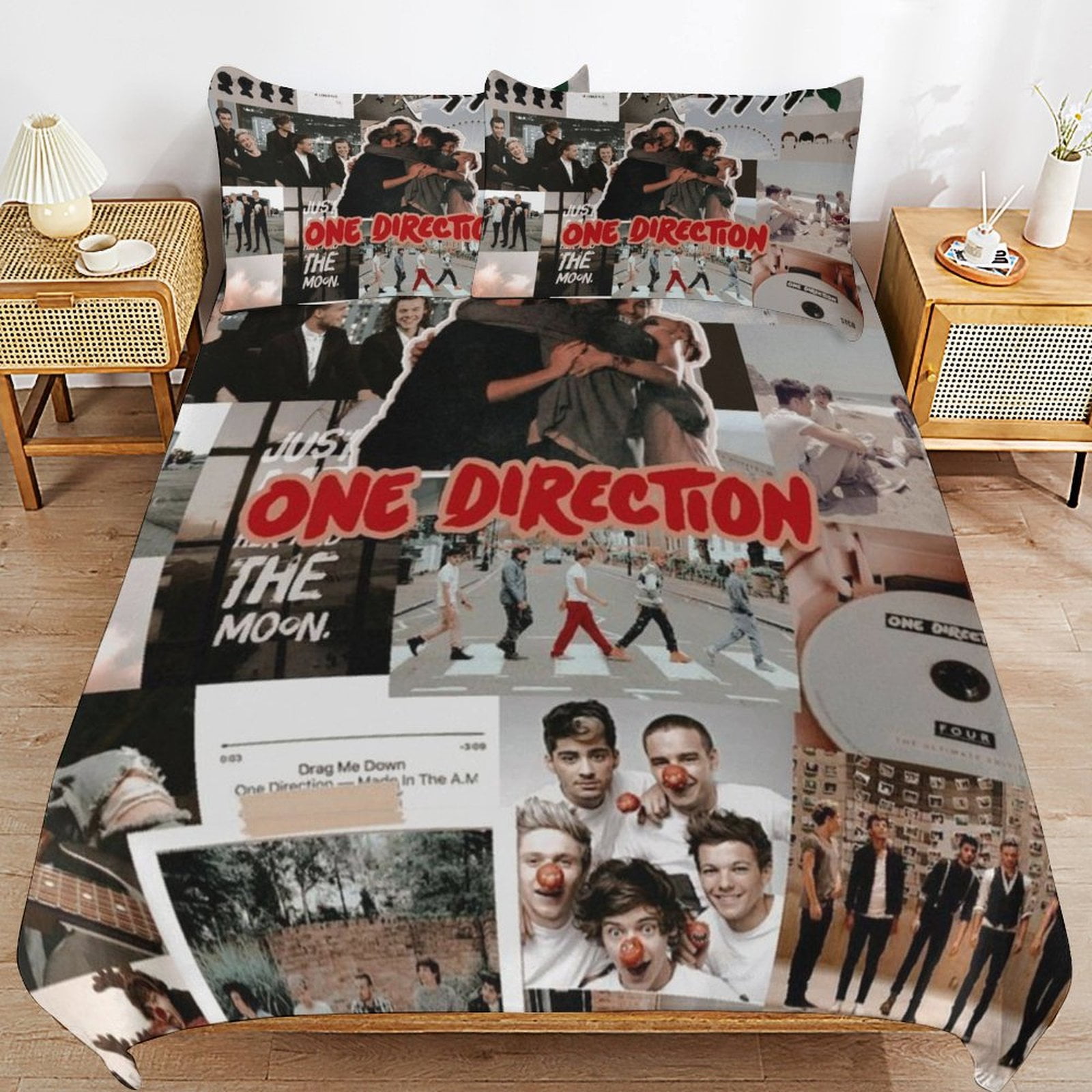 3-Piece Bedding Set Comforter Sets One Direction Bed Quilt Cover with 2 ...