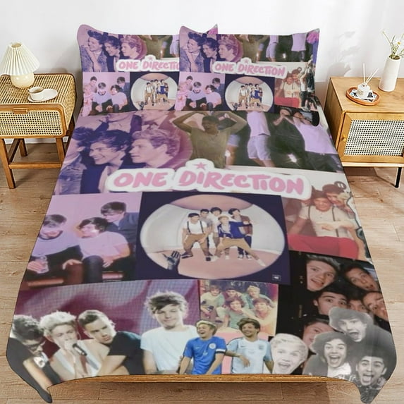 3-Piece Bedding Set Comforter Sets One Direction Bed Quilt Cover with 2 ...