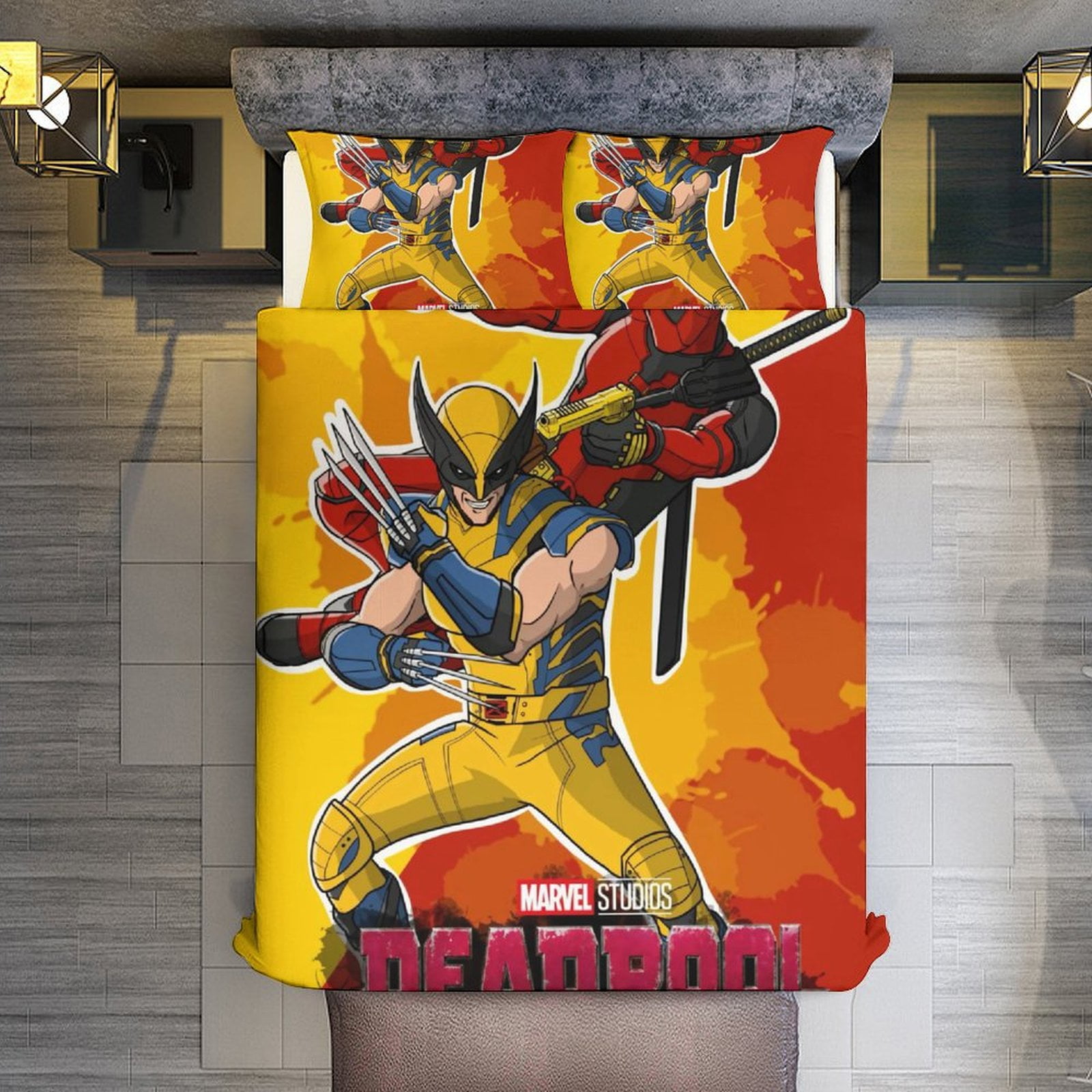 3 Piece Bedding Set,Deadpool & Wolverine Fan Art Comforter Set for Kids ...