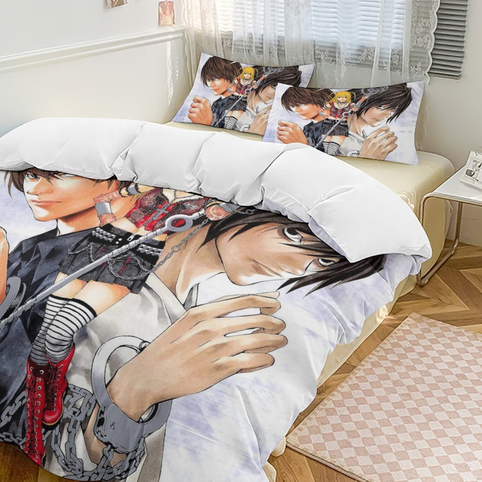 3 Piece Bedding Set Death N0-te Comforter Cover Set Cute Kids Bedroom ...