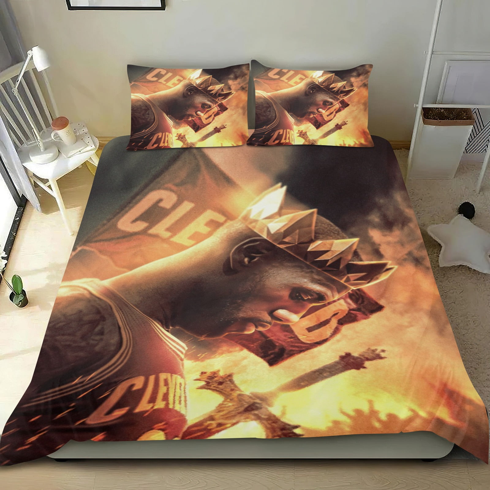 3 Piece Bedding Set For Emperor Lebron James Duvet Cover Sets Comforter ...