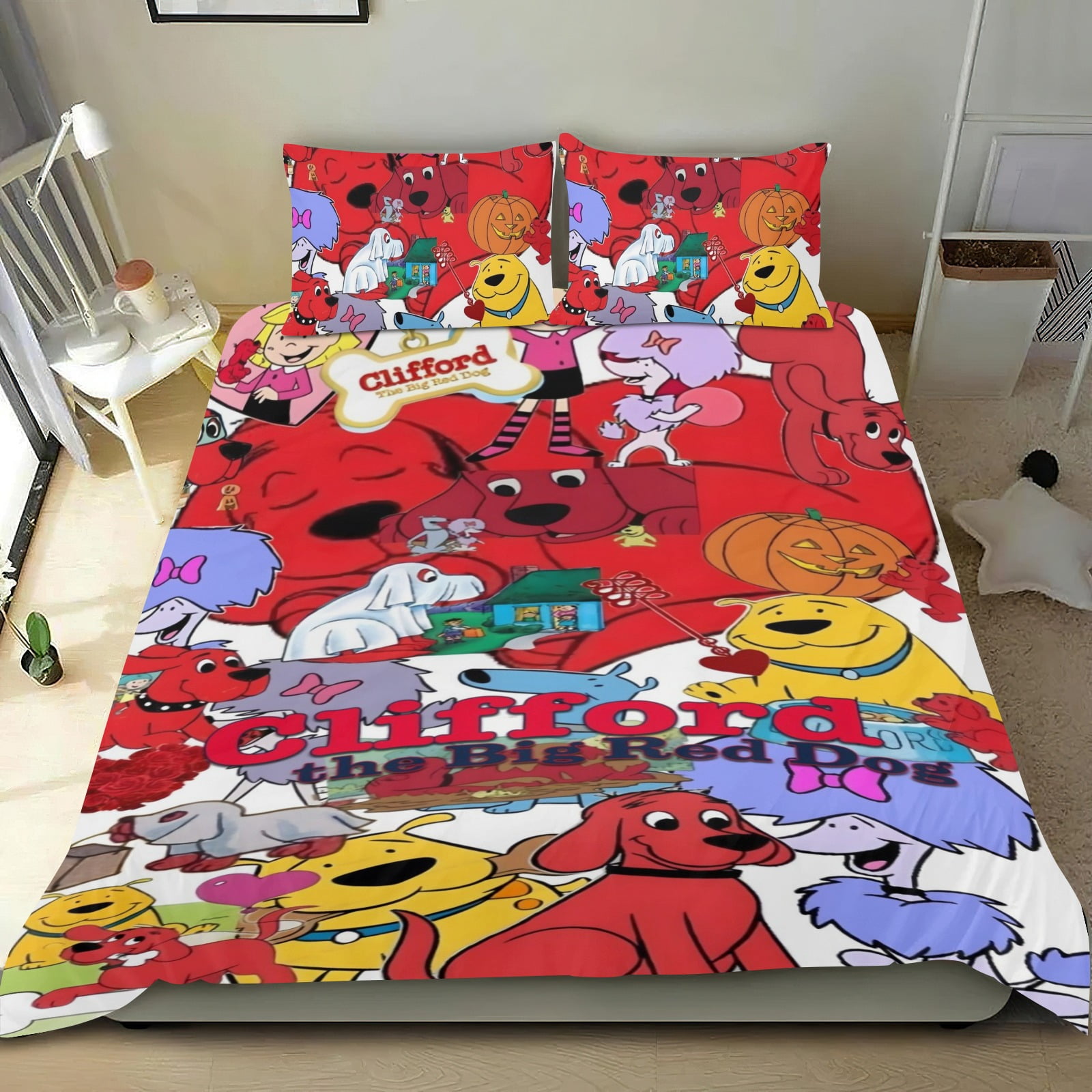 3 Piece Bedding Set For Clifford the Big Red Dog Comforter Cover Set ...