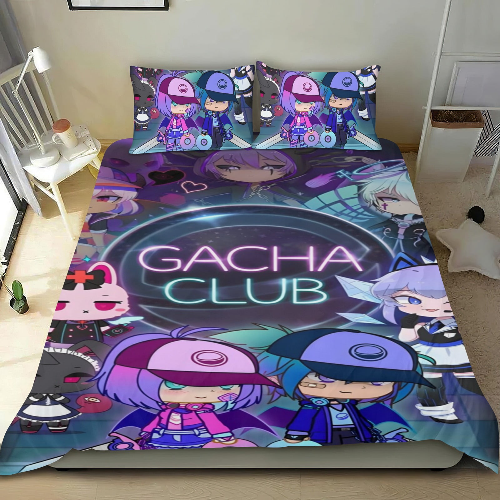 3 Piece Bedding Set For Gacha Life Comforter Cover Set Cute Duvet Cover ...