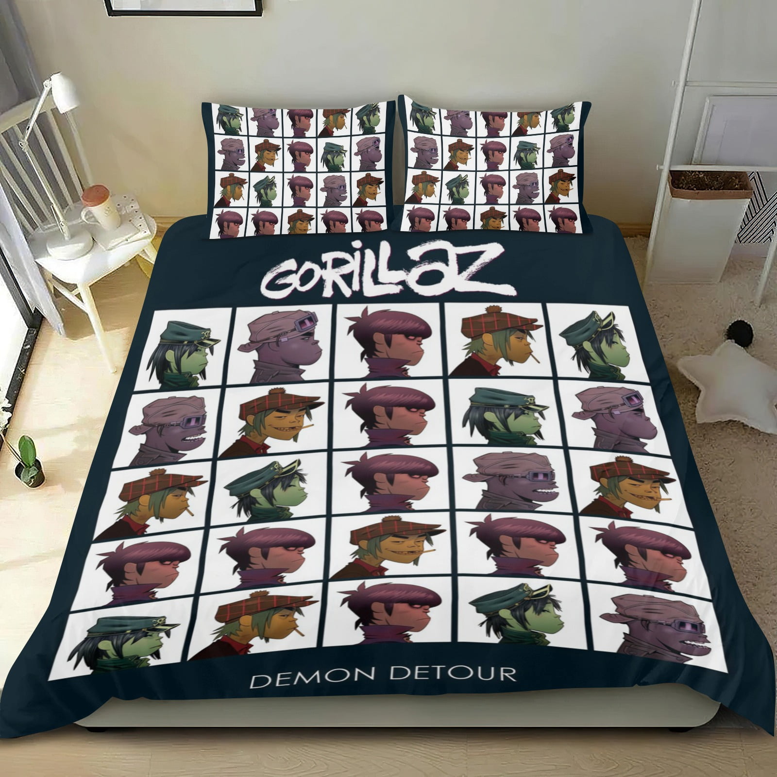 3 Piece Bedding Set For Gorillaz Comforter Cover Set Cute Duvet Cover ...