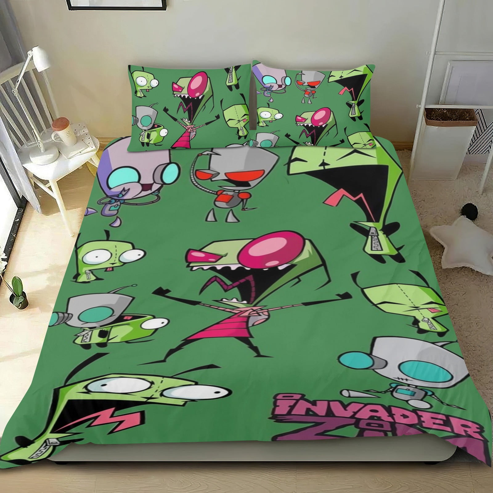 3 Piece Bedding Set For Invader ZIM Comforter Cover Set Cute Duvet ...