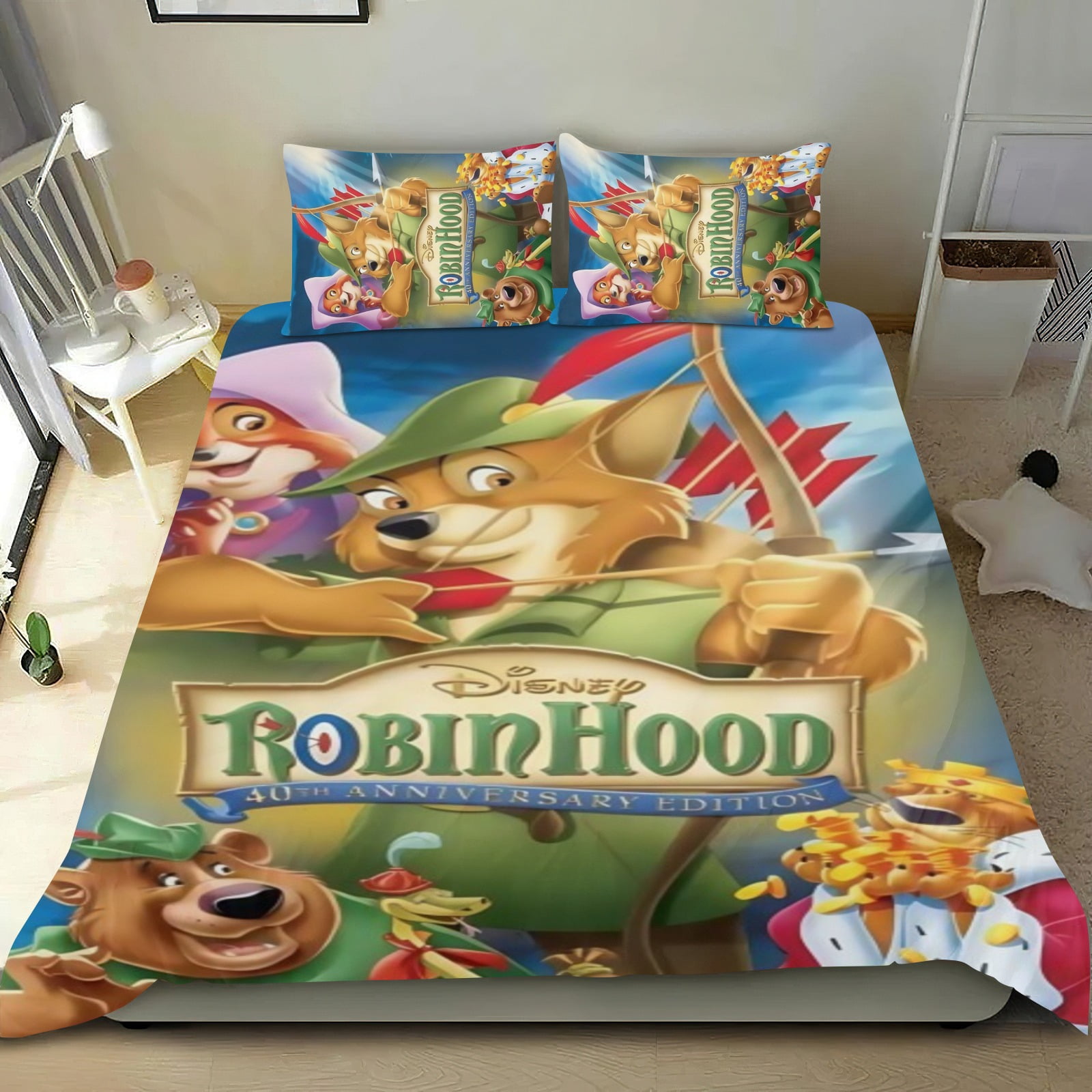 3 Piece Bedding Set For Robin Hood Comforter Cover Set Cute Duvet Cover ...