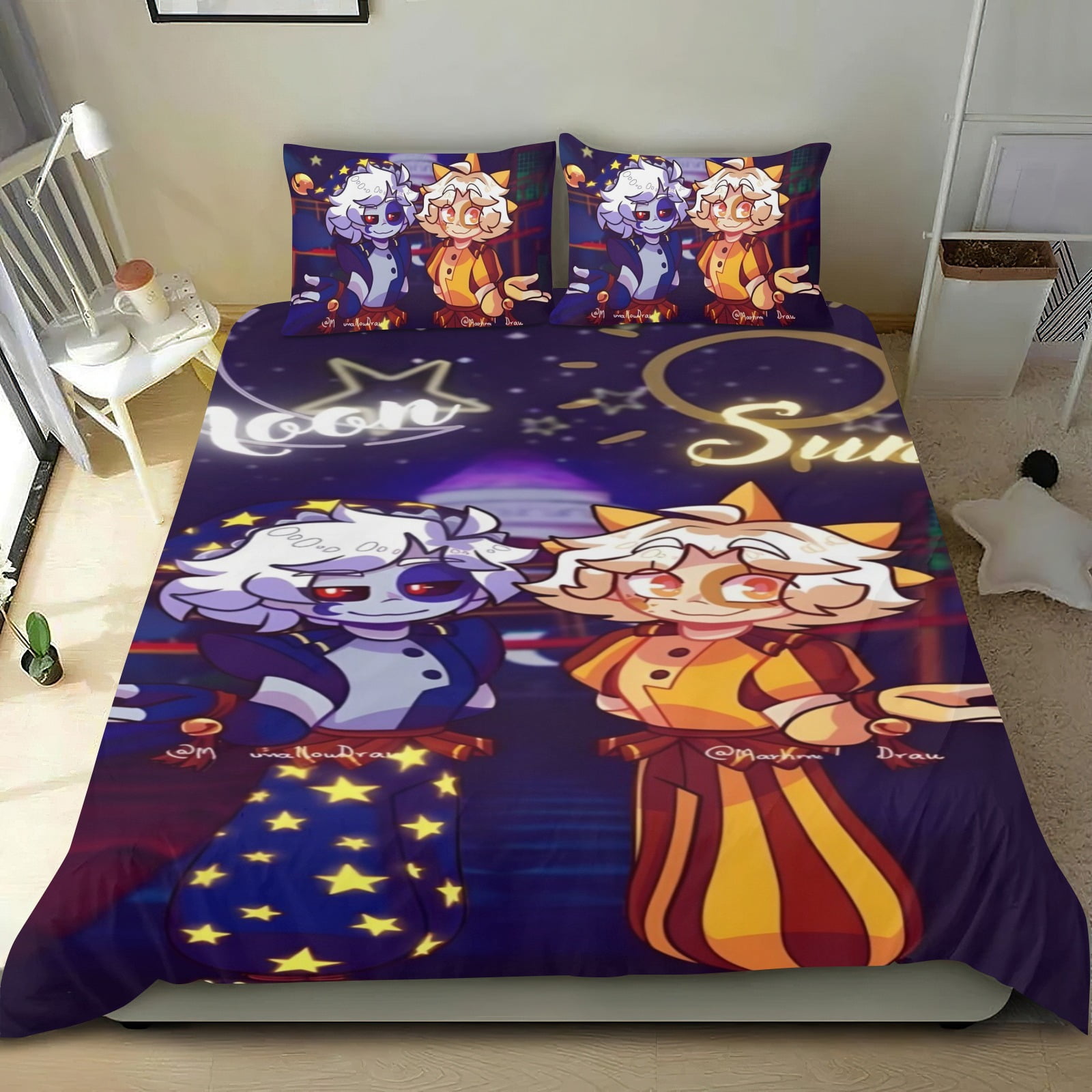 3 Piece Bedding Set For Sundrop FNAF Comforter Cover Set Cute Duvet ...