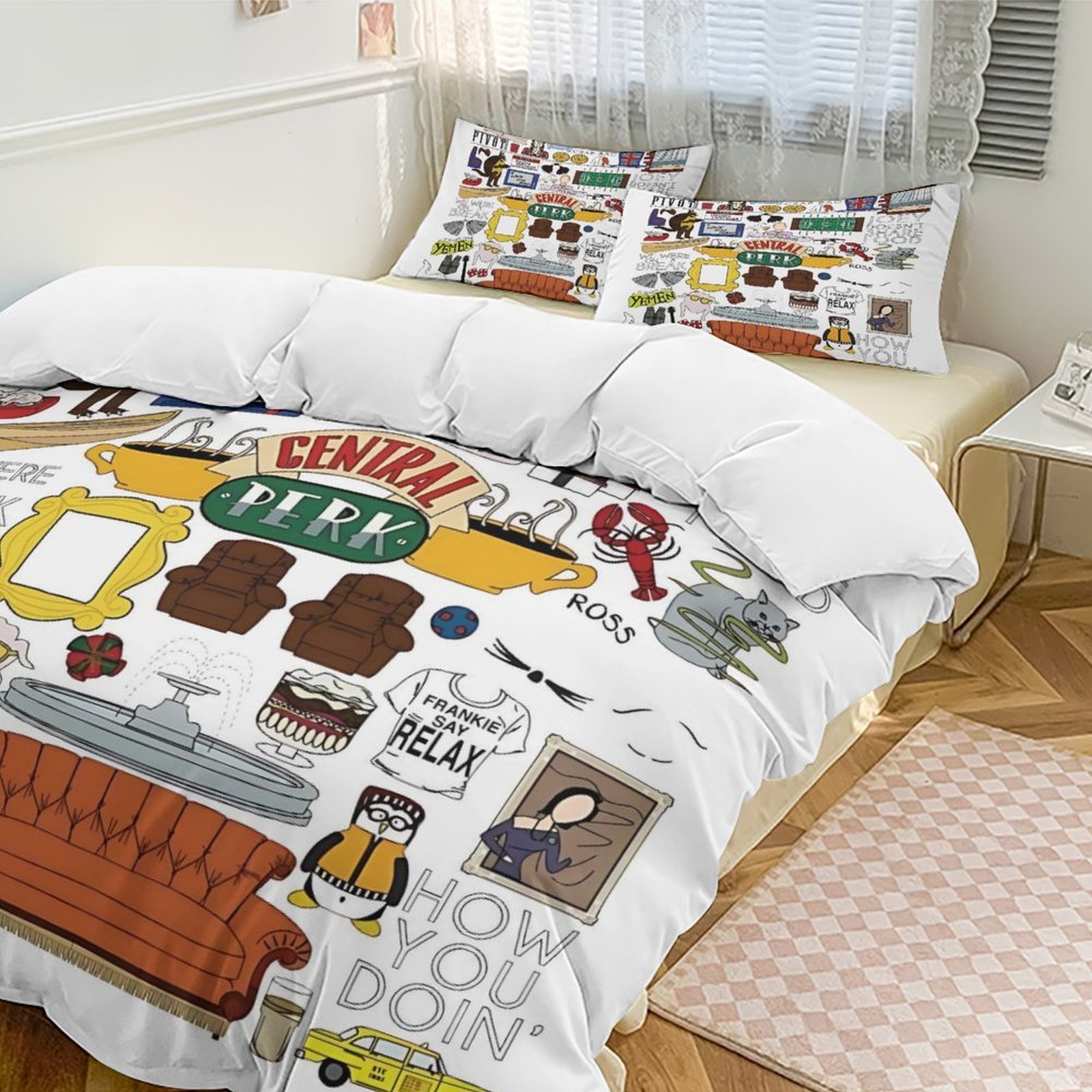 3 Piece Bedding Set Friend TV Show Comforter Cover Set Cute Kids ...