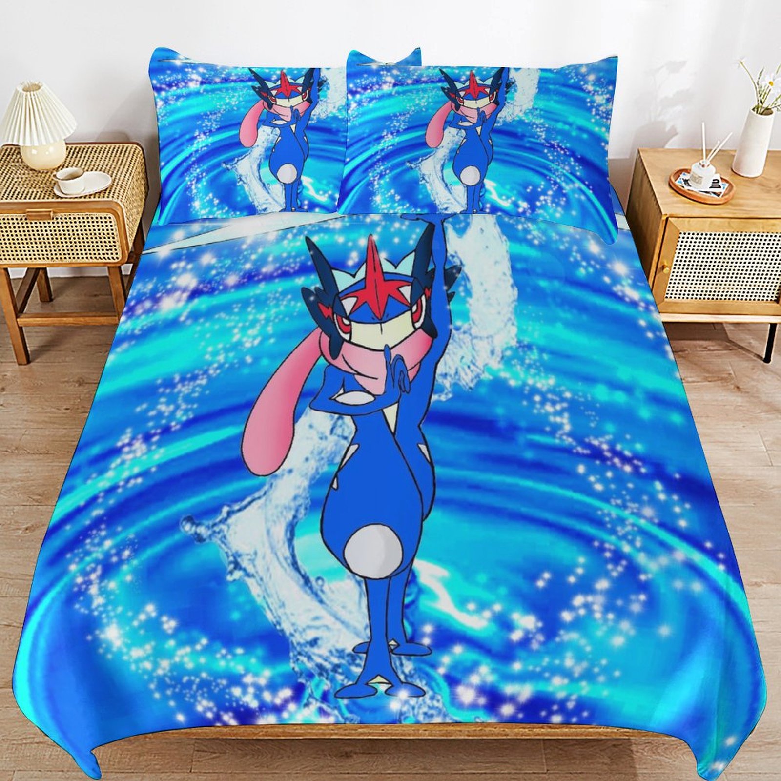3 Piece Bedding Set Funny Comforter Sets Greninja Bed Duvet Cover With