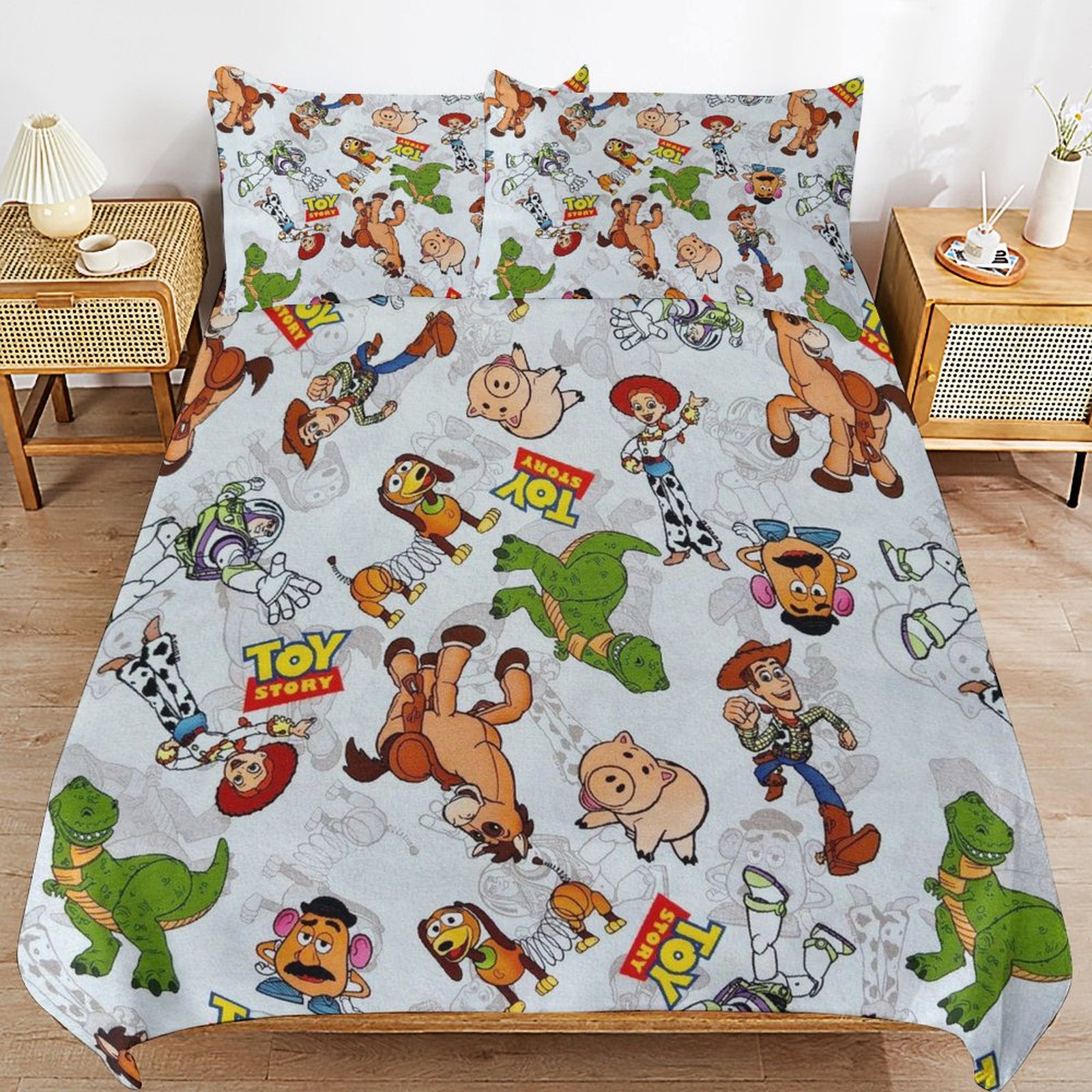 3-Piece Bedding Set Funny Comforter Sets Toy Story Bed Duvet Cover with ...