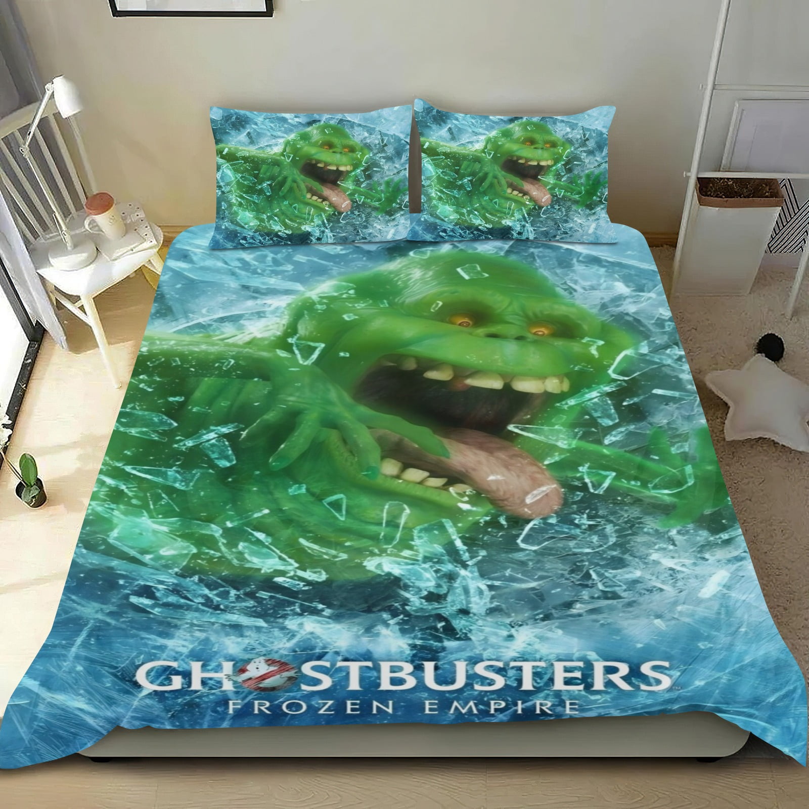 3 Piece Bedding Set Ghostbusters Frozen Empire Comforter Set Cute Duvet ...
